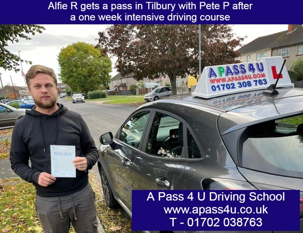 Alfie R passes 1st time on an intensive driving course - APass4U