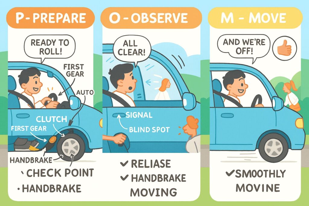 The POM Routine for moving off from the side of the road - APass4U